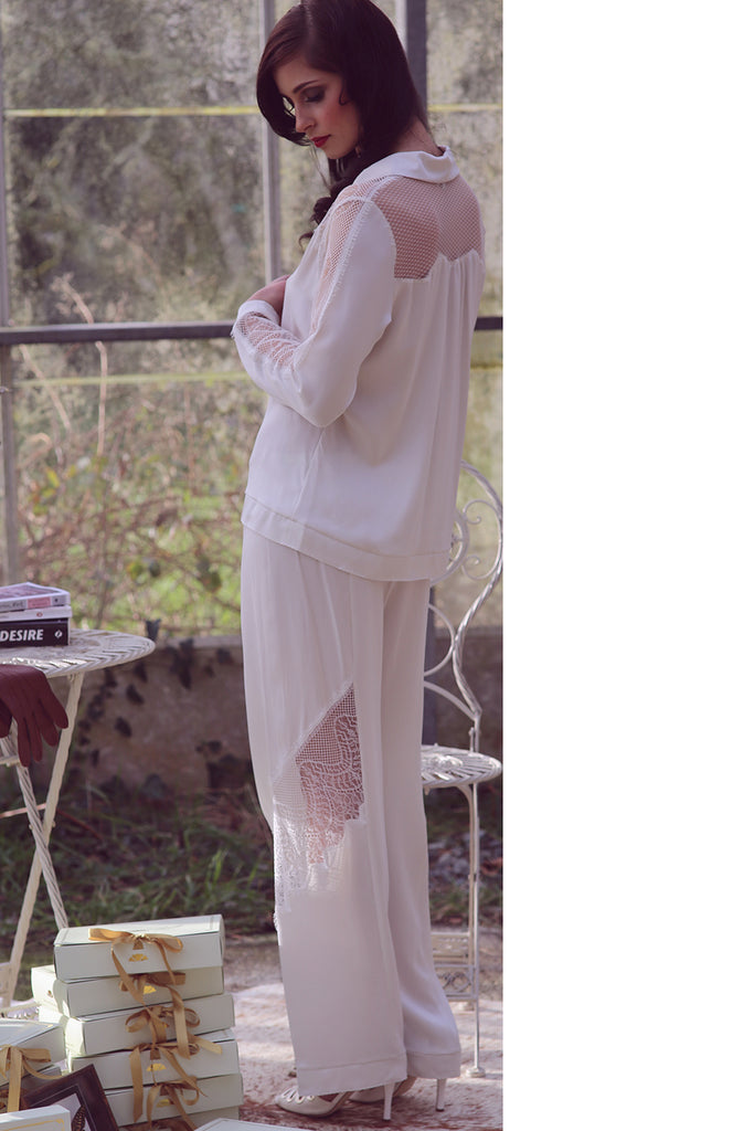 Love Story Creme Silk Pyjamas – Fox and Rose Limited